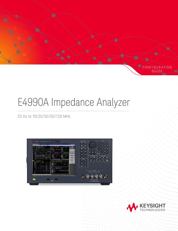 E4990A Impedance Analyzer 20 Hz to 10/20/30/50/120 MHz PDF Asset Page | Keysight